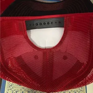 Accessories | New Costco Red And Black Trucker Hat Unisex Adjustable ...
